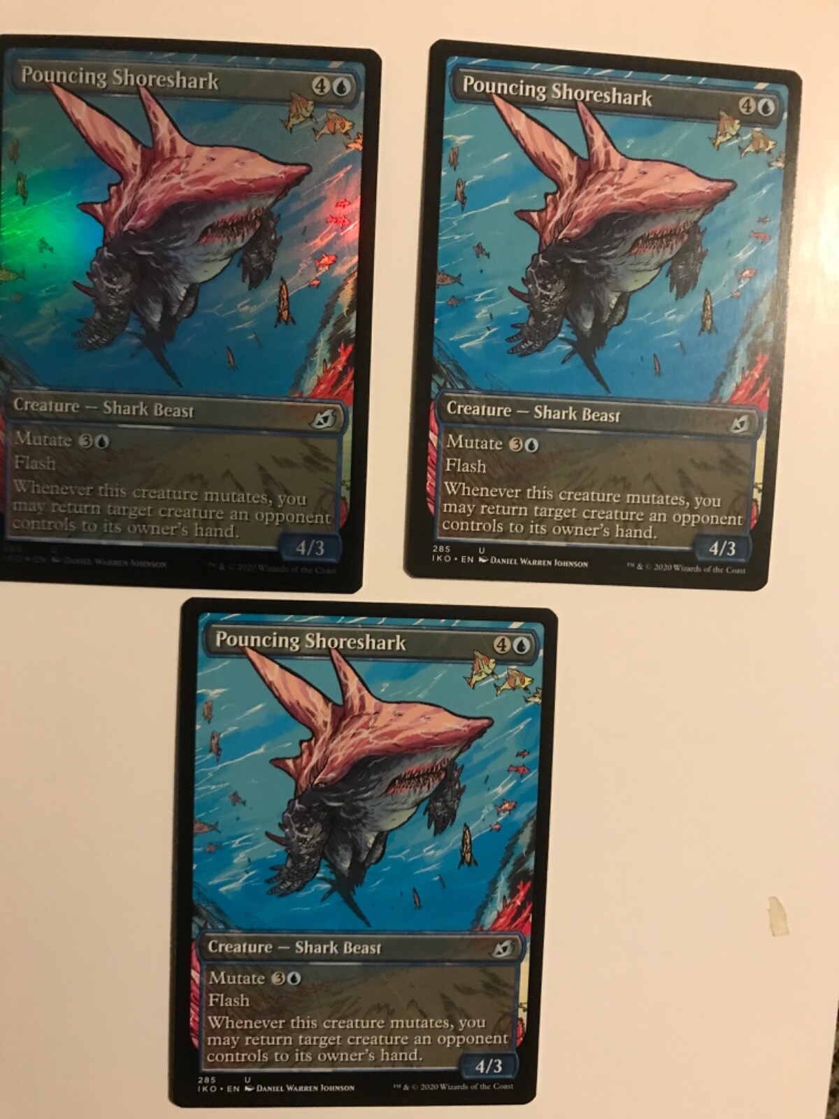 POUNCING SHORESHARK x3 (showcase 1 foil) IKORIA Magic the Gathering Mtg ...
