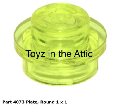 Lego 2x 4073 Trans-Neon Green Plate, Round 1 x 1 Spyrius 6949 | eBay