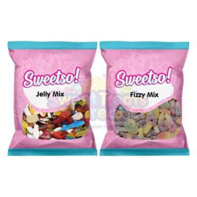 2KG Sweets Jelly & Fizzy Mix 1KG Bundle Pick and Mix Treats Gifts Candy ...