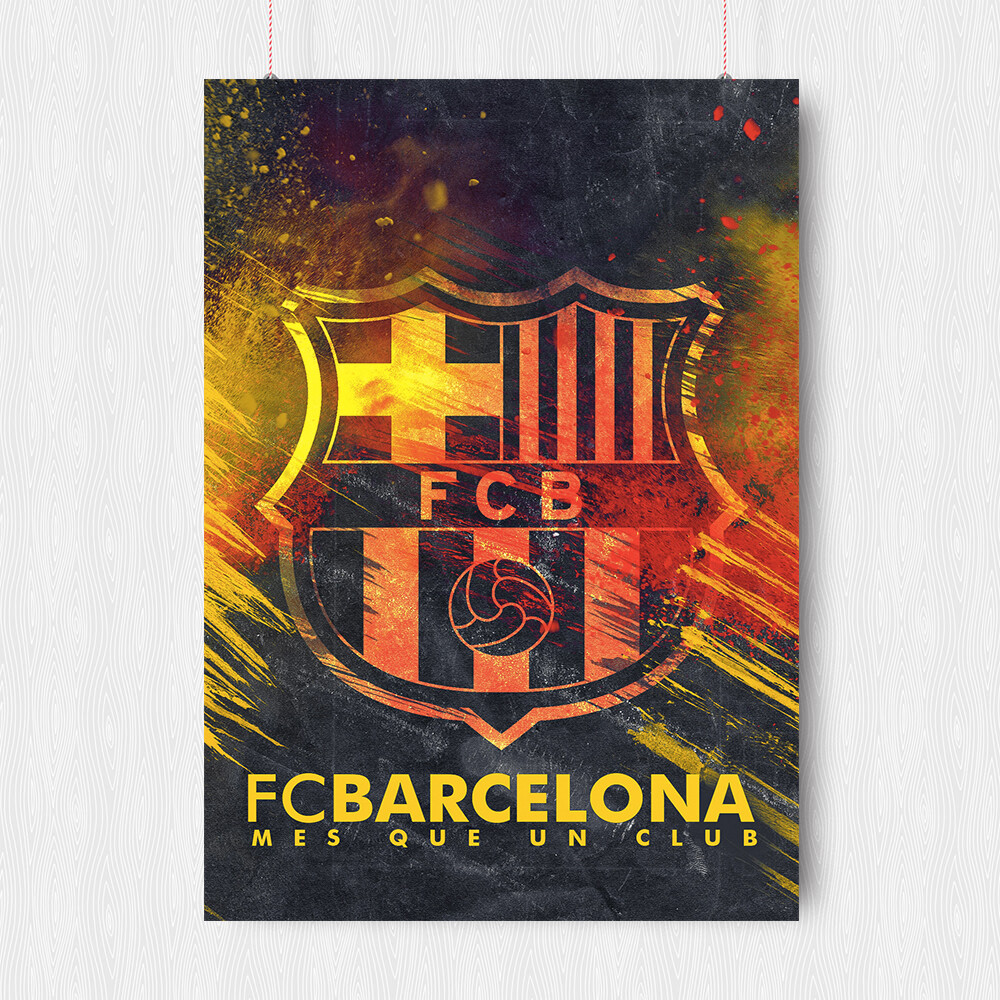 FC BARCELONA FOOTBALL POSTER SPAIN BARCA PRINT MESSI ART A4 A3 SIZE | eBay