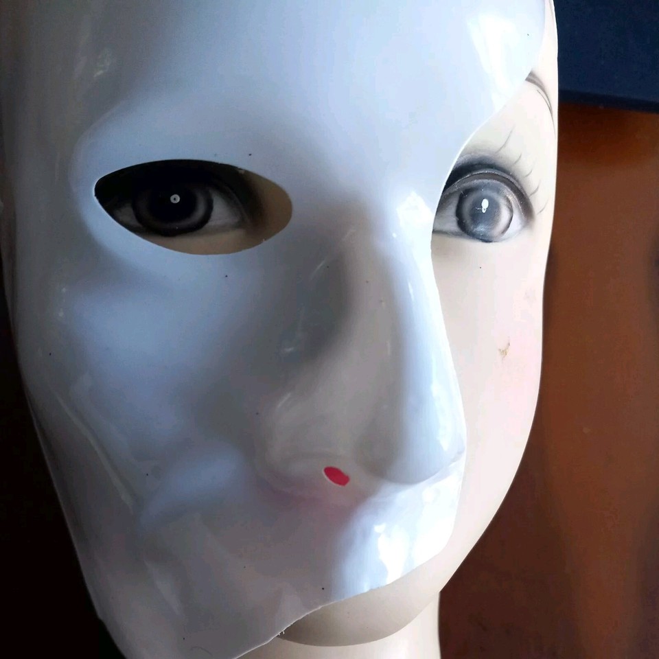 2x White phantom Half Face Mask Halloween Headpiece Fancydress ...