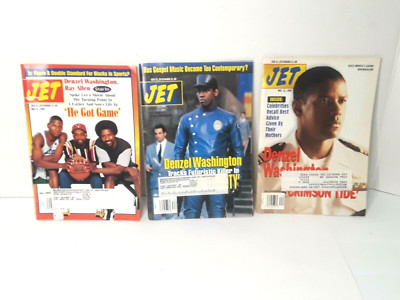 Lot of 3 Vintage 1995 -1998 Jet Magazines Denzel Washington Ray Allen ...