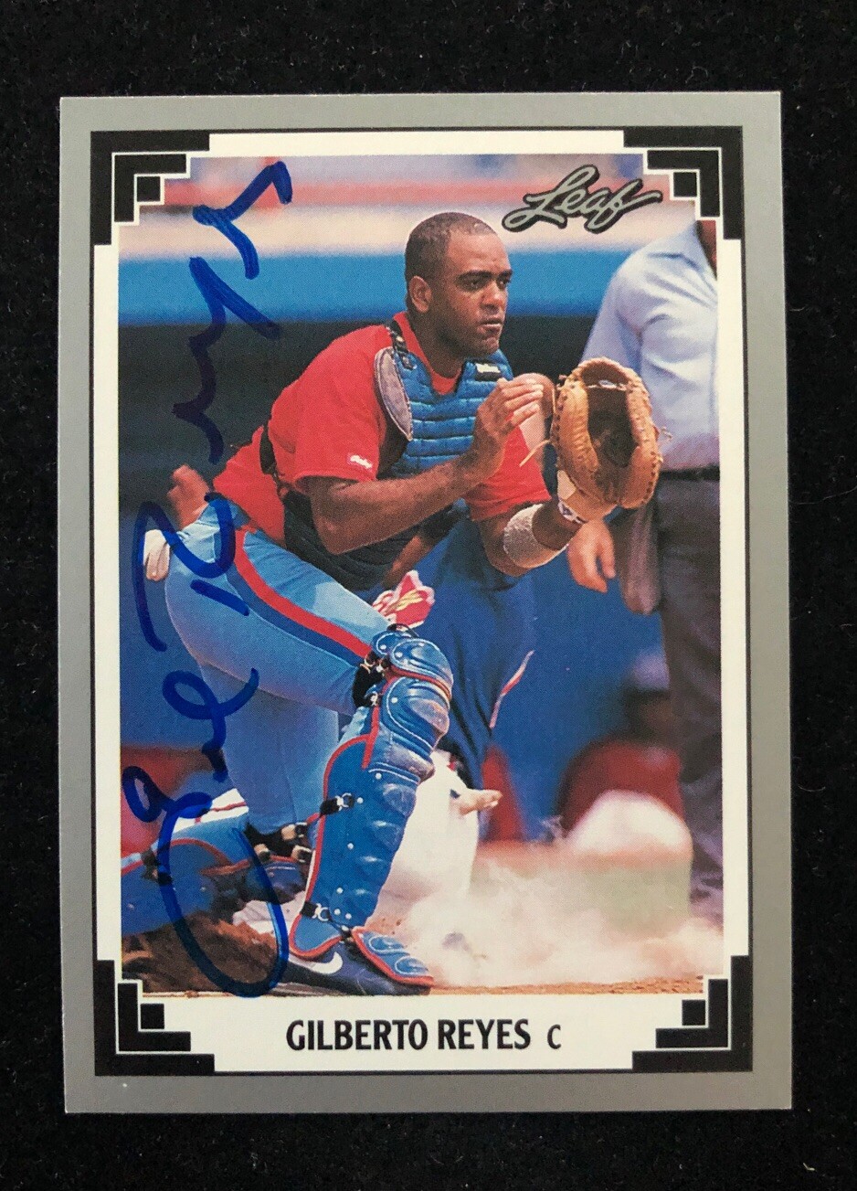 GILBERTO REYES 1991 LEAF AUTOGRAPHED SIGNED AUTO BASEBALL CARD 451 ...