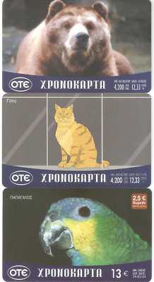 Animals 3 different OTE prepaid cards,sample(without pin,without code ...