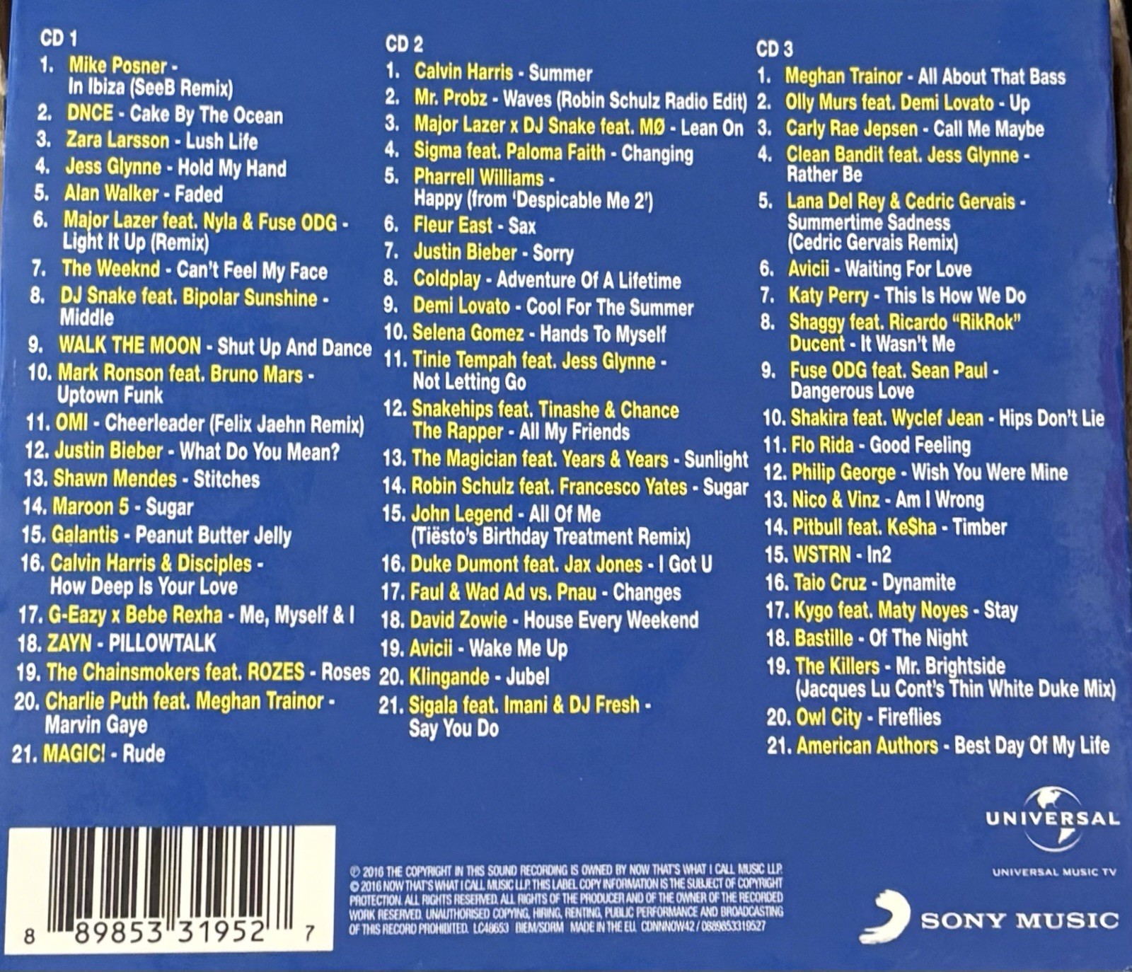 VARIOUS "NOW THAT'S WHAT I CALL SUMMER HITS" NEW ORIGINAL 2016 UK3CD ...