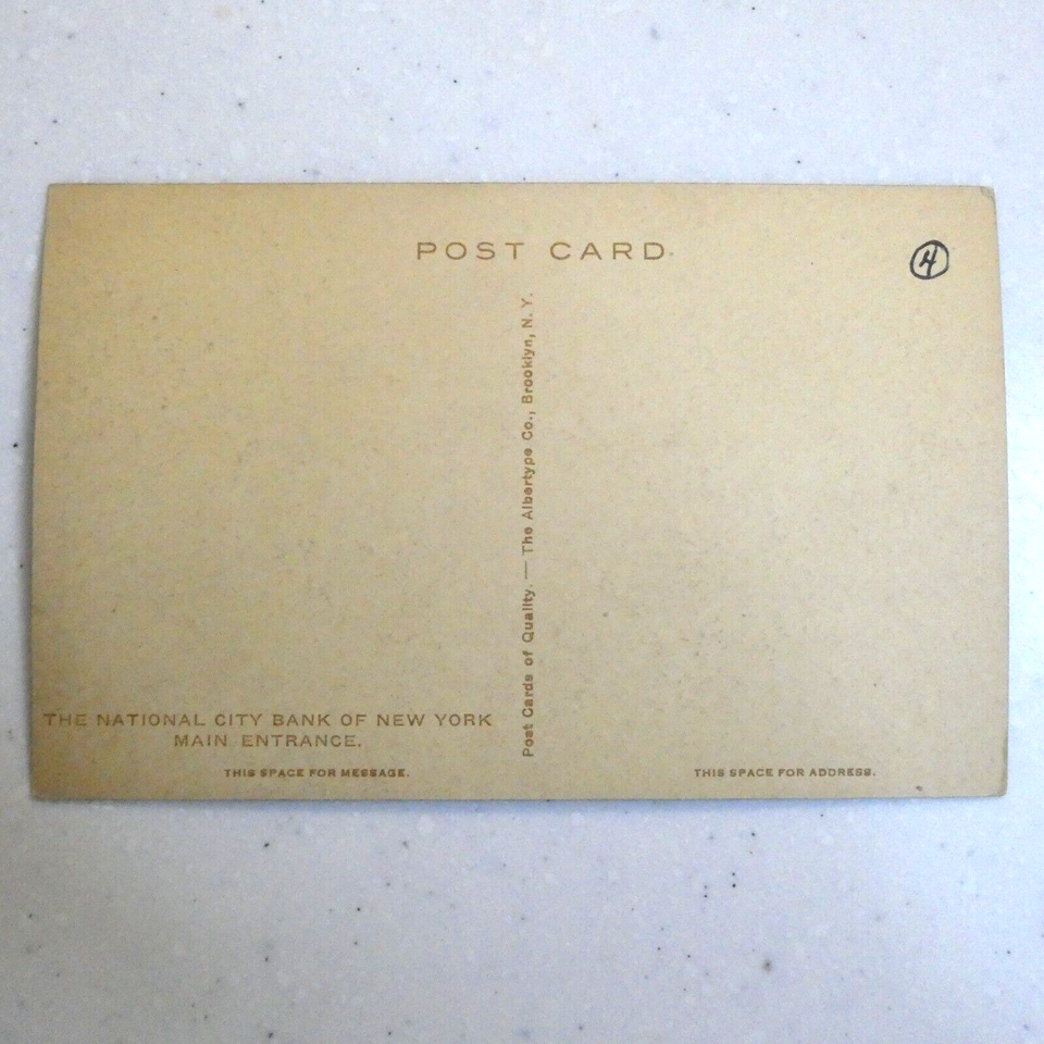 J1459 Vintage Postcard National City Bank New York NY Main Entrance | eBay