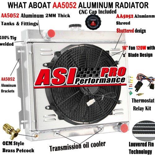 4-Row Radiator Shroud Fan for 1970-1972 Dodge Dart Plymouth Duster 5.2L ...