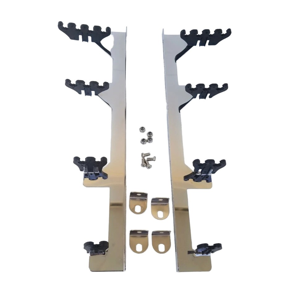 Universal Chrome Linear Spark Plug Wire Loom Separators Black Chevy ...