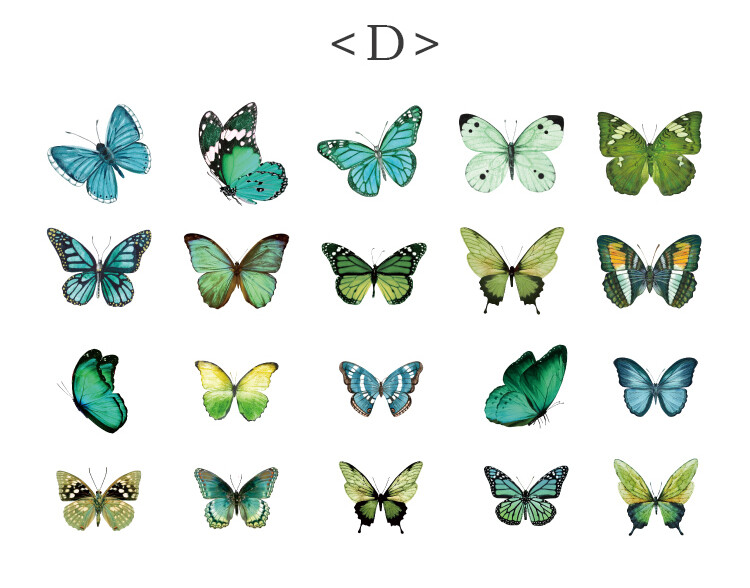butterfly transparent stickers, butterflies bright colorful stickers 40 ...