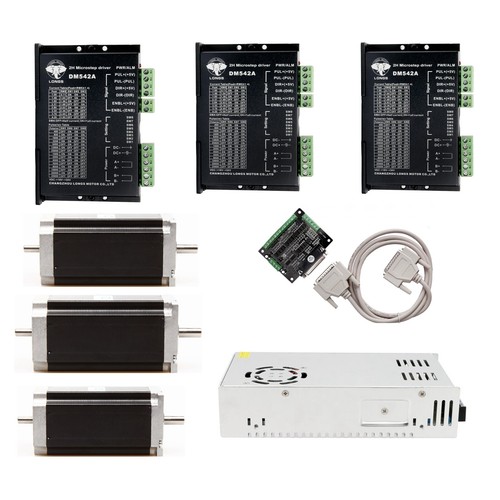 3 axis Nema 23 Stepper Motor 425 oz-in 3A dual shaft +Driver CNC | eBay