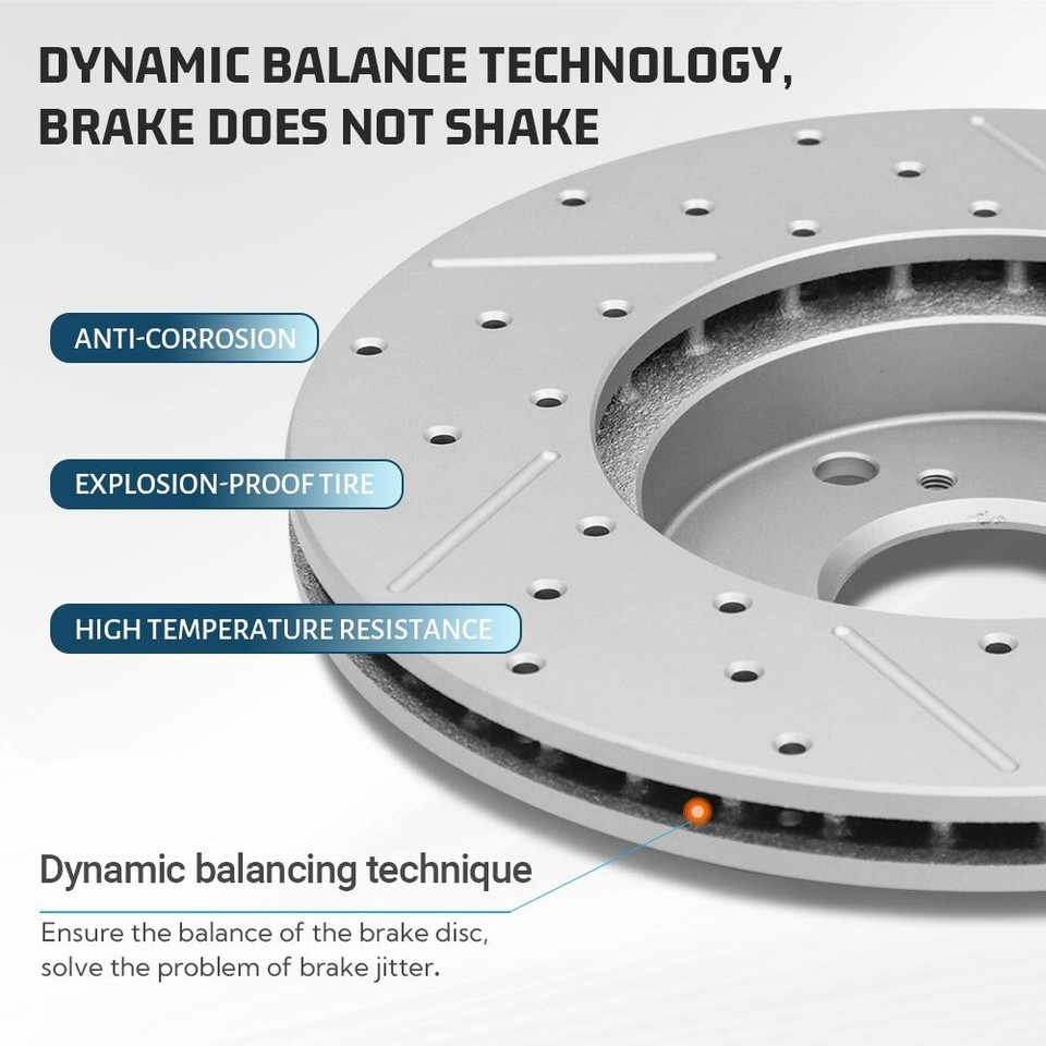 2008-2015 Scion XB Front & Rear Drilled Slotted Rotors Ceramic Brake ...