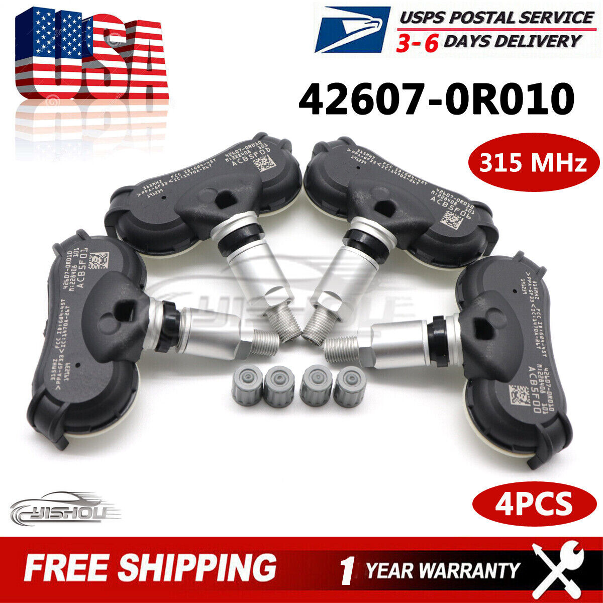 Set(4) TPMS For Toyota Highlander RAV4 2013-19 Tire Pressure Sensor ...