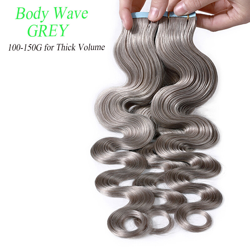 Invisible Body Wave Tape In Remy Human Hair Extensions Skin Weft THICK ...