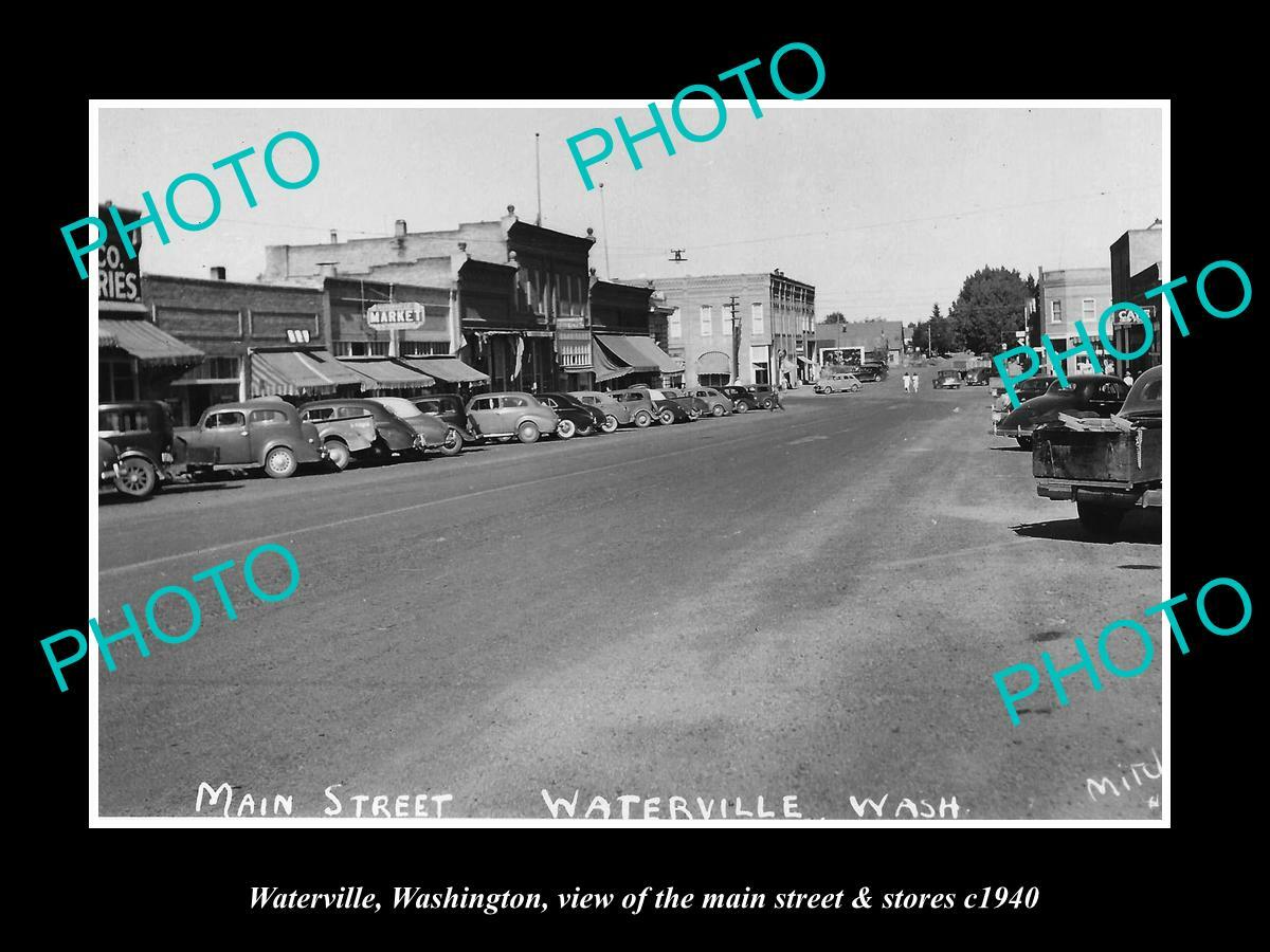OLD 8x6 HISTORIC PHOTO OF WATERVILLE WASHINGTON THE MAIN STREET ...