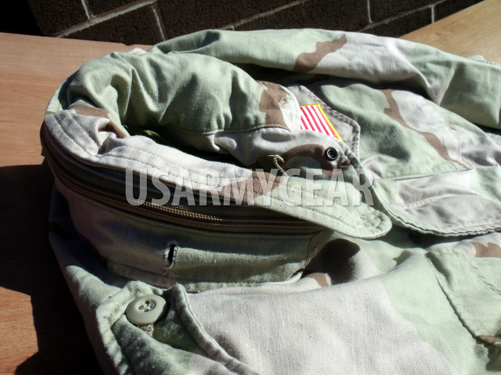 Made in USA MILITARY FIELD JACKET Desert Fatigues ARMY COAT M65 w Hood ...