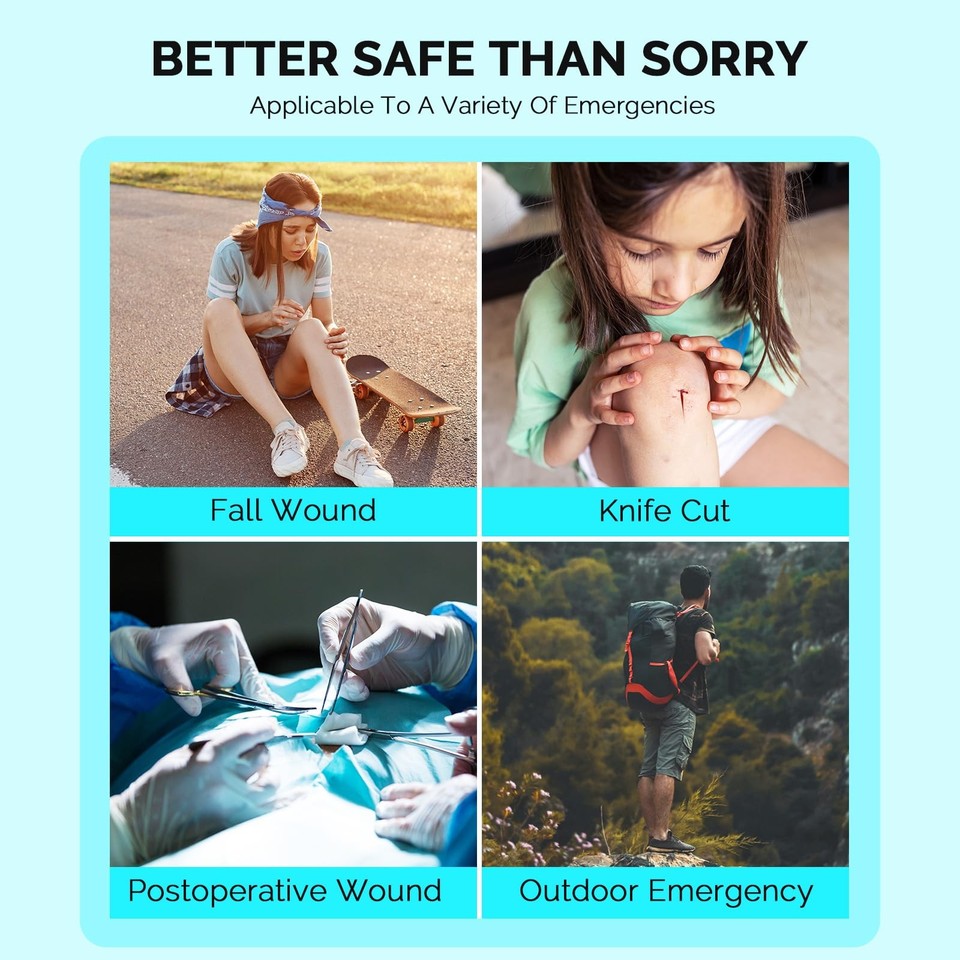 5pcs Zip Stitch Wound Closure Device, Quick Clot, Outdoor Laceration ...