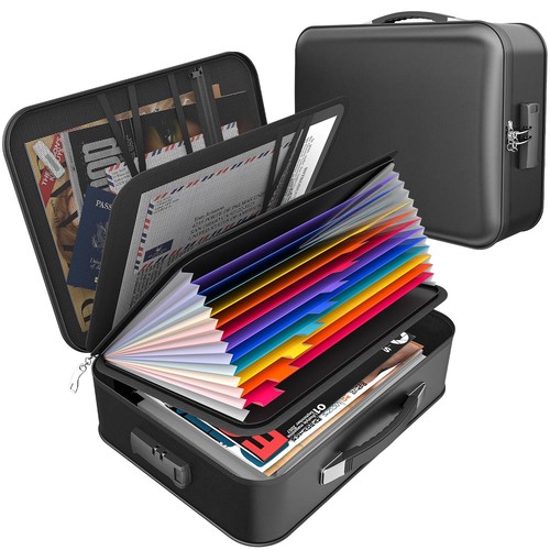 Hard Case Fireproof Document , Important File Organizer with Lock ...