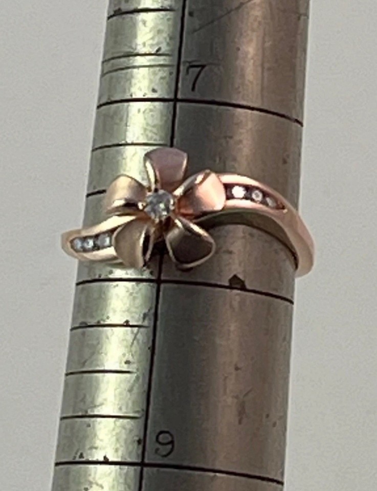Na Hoku Plumeria Diamond Swirl Ring # 18972 14K Rose Gold w/ extra box ...