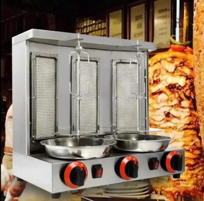 LP Gas Turkey BBQ Machine 3Burners Automatic Gyro Grill Doner Kebab ...