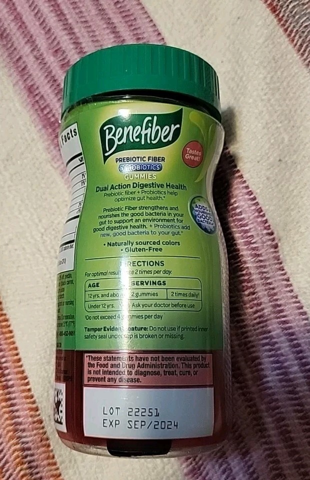 Benefiber Prebiotic Fiber + Probiotics (50 Gummies) -EXP: 9/30/24 ...