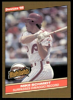 Mike Schmidt Philadelphia Phillies #36 1986 Donruss Highlights Baseball ...
