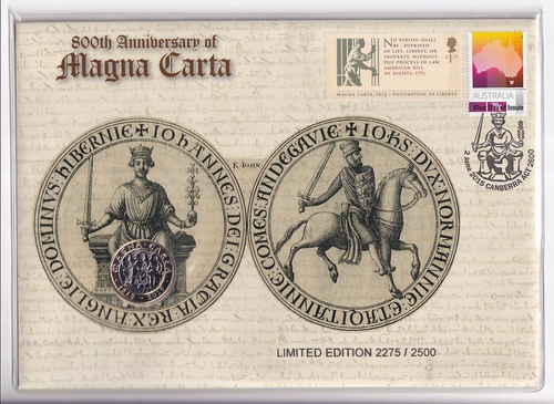 AUSTRALIA / UK PNC: 2015 2 POUNDS 800th ANNIVERSARY MAGNA CARTA COIN ...