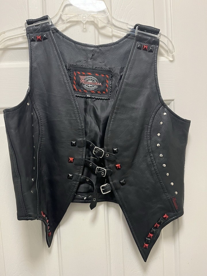 Milwaukee Motorcycle Clothing Co XL Leather Vest Harley Davidson ...