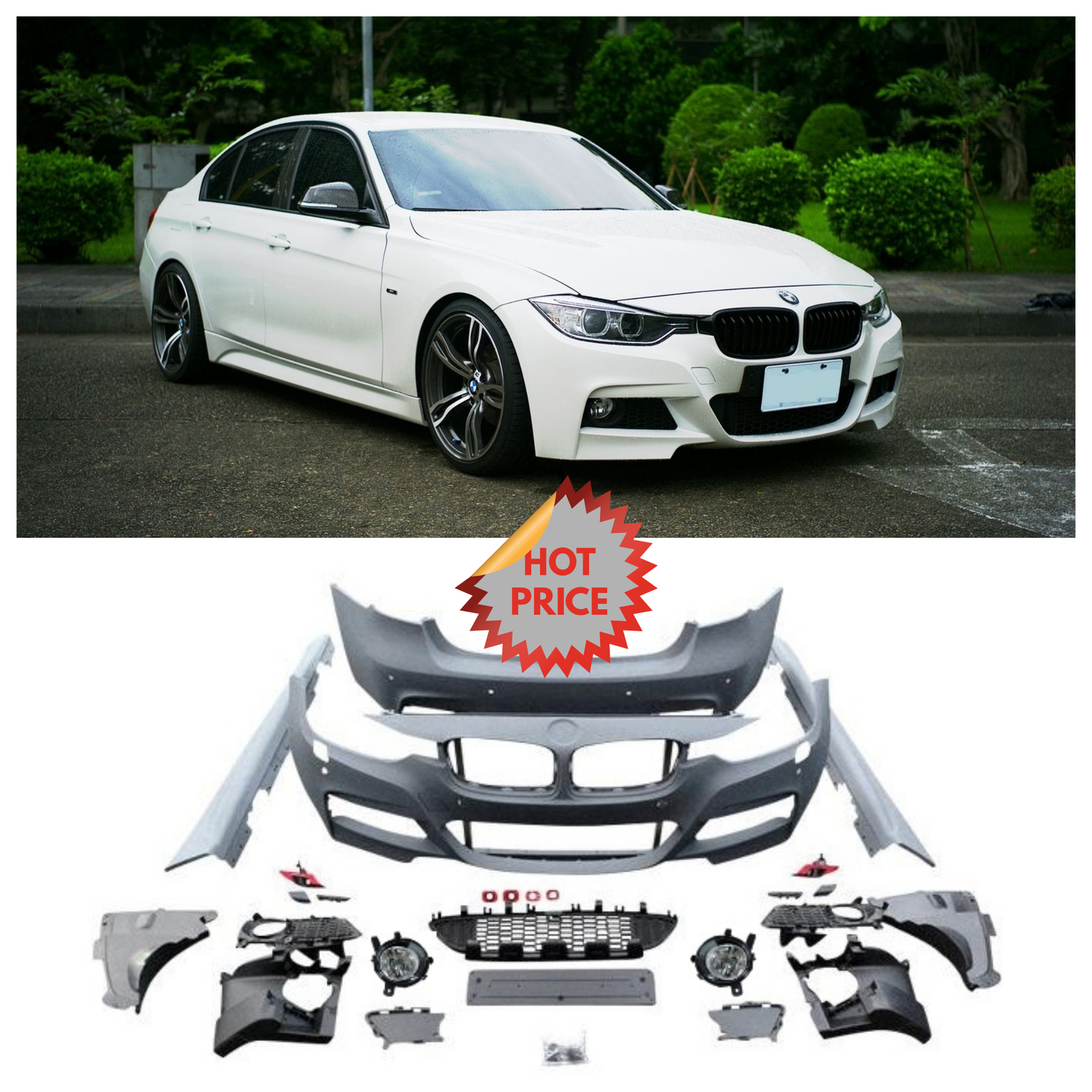 12-18 BMW F30 335 340 SEDAN MSPORT MTECH FRONT REAR BUMPER & SIDES W ...