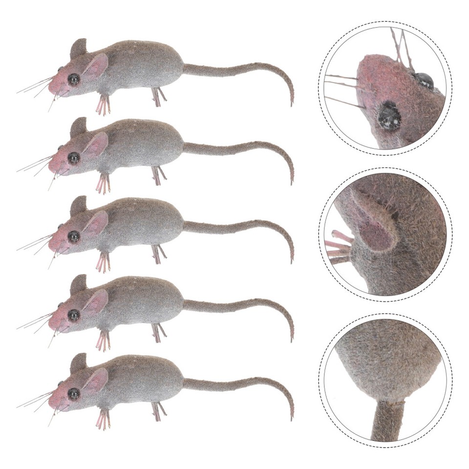 5 Pcs Artificial Mice Prank Props Simulated Models Mouse Ornaments Fake ...