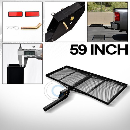 59" Black Mesh Folding Trailer Hitch Cargo Carrier Rack Tray For 2 ...