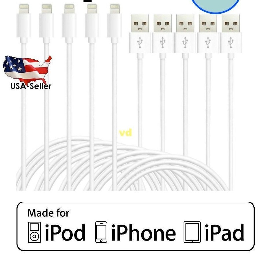 LOT USB Data Charging Charger Cables Cords For Apple iPhone 14 13 12 11 ...