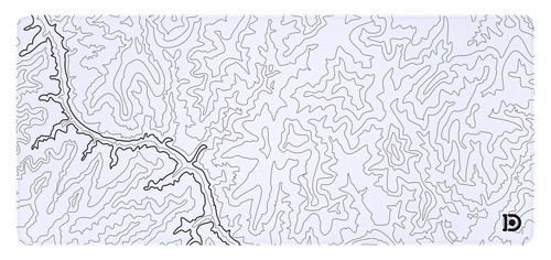White Topograph Canyon Deskpad Full XL Gaming Desk Mat Gamer Desk Pad ...