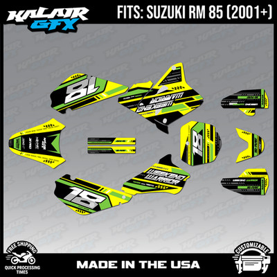 Graphics Kit for Suzuki RM85 (2001-2026) RM 85 Warrior-Green | eBay