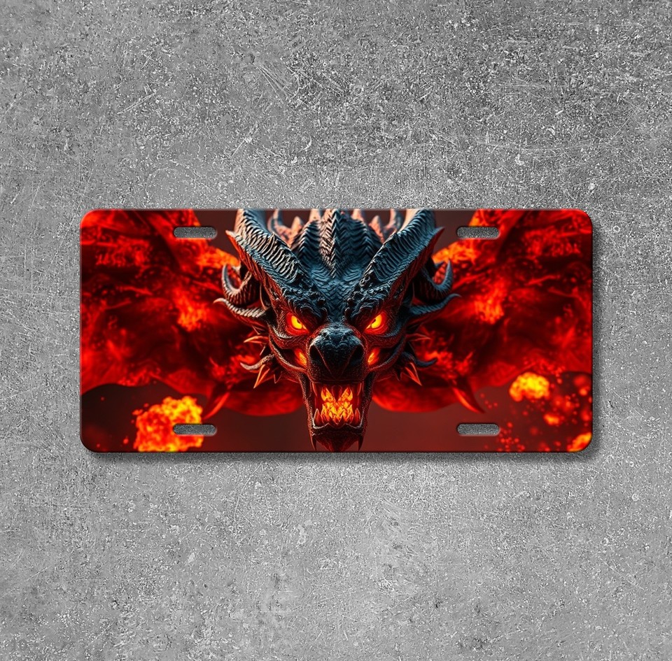 Dragon License Plate Epic Dragon Art Print Text Option Available ...