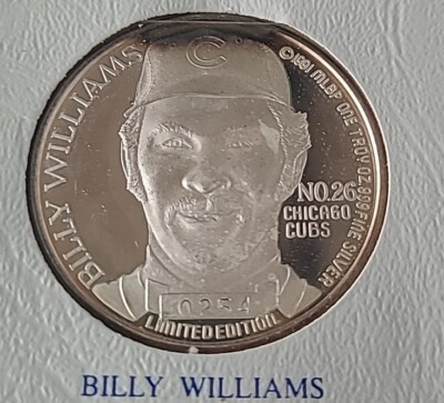 Billy Williams .999 One Troy Ounce Silver Coin Limited Edition CUBS HOF ...