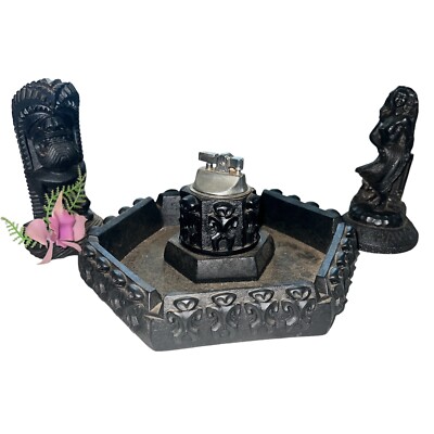 Vintage Coco Joe's Volcanic Rock Lava Astray/Lighter Set 1960's ...