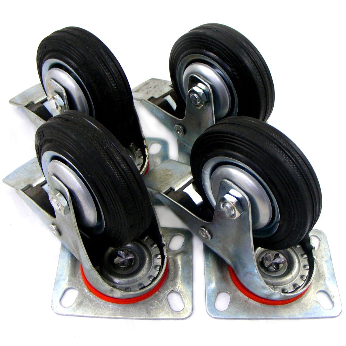 ALL BRAKED CASTORS 4x Swivel 360° Movement Trolley Dolley Furniture ...