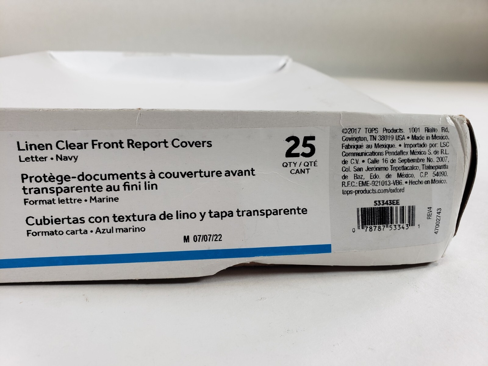 Oxford Clear Front Report Cover 3 Prong 1/2 Inch Capacity Navy Letter ...