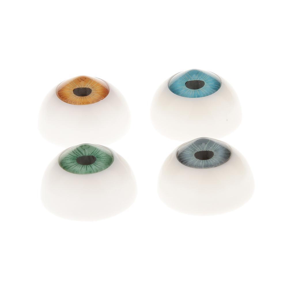 8pc Realistic Half Round Hollow Back Fake Eyes Eyeballs DIY Halloween ...