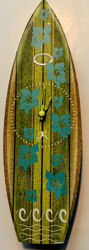 WOODEN SURFBOARD WALL CLOCK-Island Paradise (Works!) | eBay