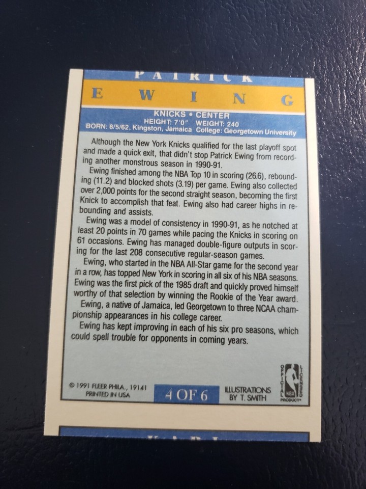 Charles Barkley Patrick Ewing 1991 Fleer Pro Visions WRONG BACK ERROR ...