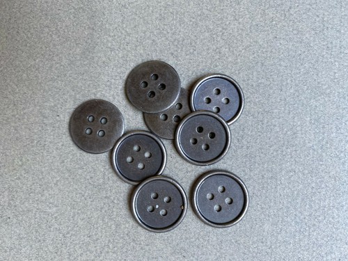 8 Vintage Dull Silver Lead Buttons 22mms. | eBay