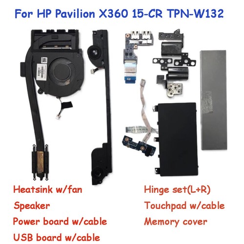 USB Power Board Touchpad Speaker Fan Hinge for HP Pavilion X360 15-CR ...