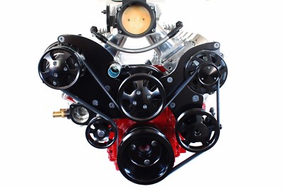 Black LS Serpentine Pulley Drive Kit Bracket LS1 LS2 LS6 Alternator ...