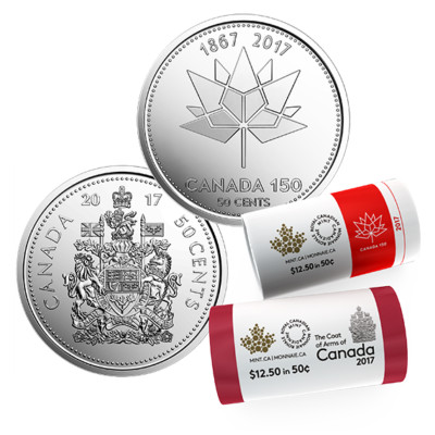 Canada 2017 Canada 150 Commemorative & Regular BU UNC Fifty Cent Piece ...