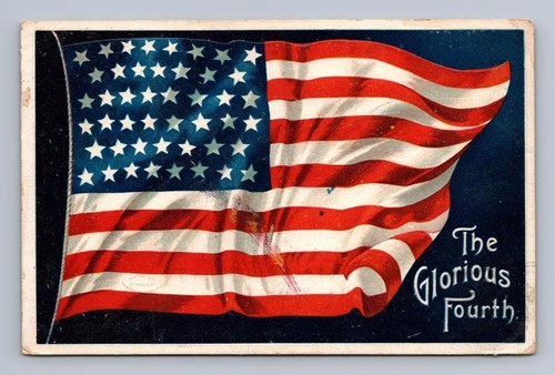 Waving American Flag "The Glorious Fourth" Antique Patriotic Chicago ...