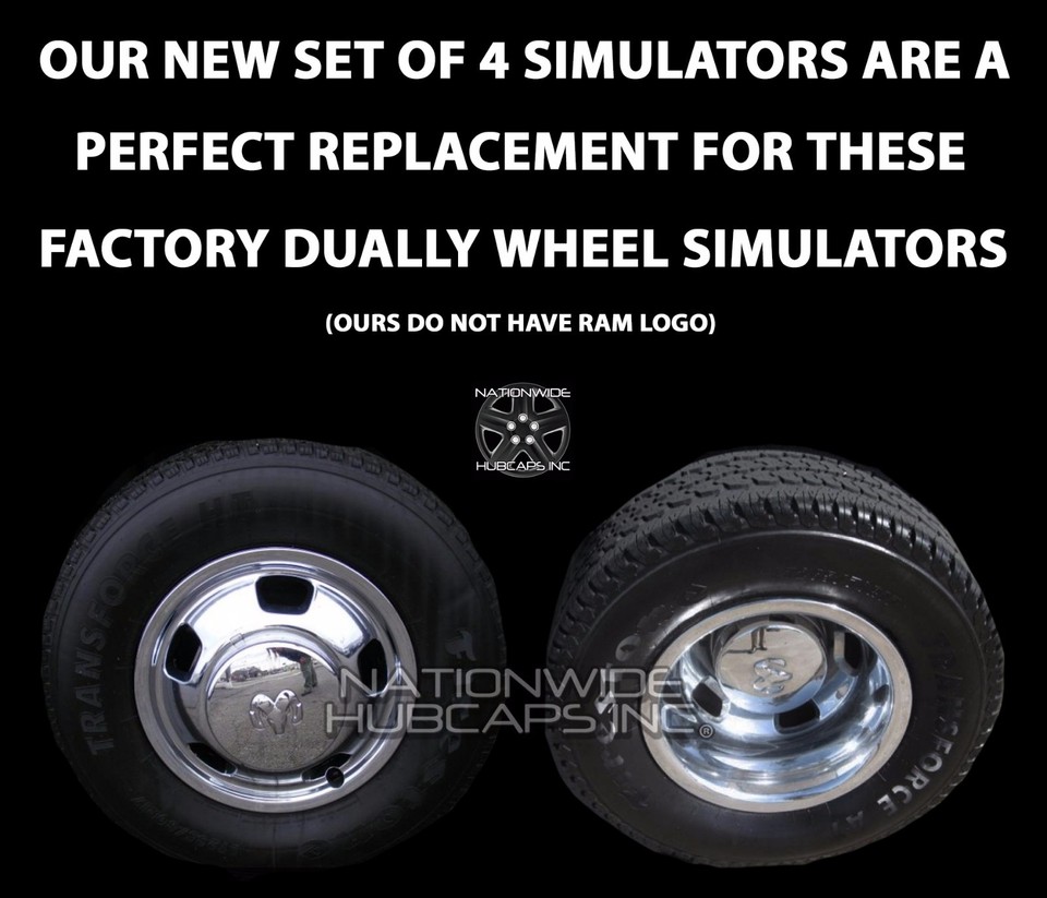 fits DODGE RAM 3500 2003-18 Chrome 17" Dually Wheel Simulators Dual ...
