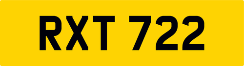 RXT 722 GENUINE BRITISH DATELESS REG NUMBER PLATE RX RT R TAYLOR TURNER ...