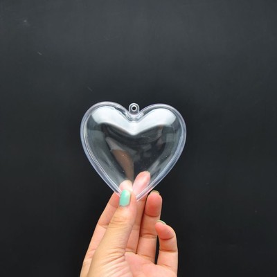 10pcs Openable Plastic Clear Bauble Decor Heart Transparent Ornament ...