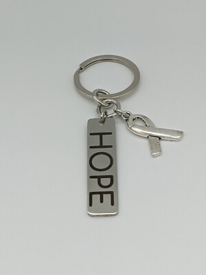 Hope keychain, inspirational keychain, friend keyring, cancer awareness ...